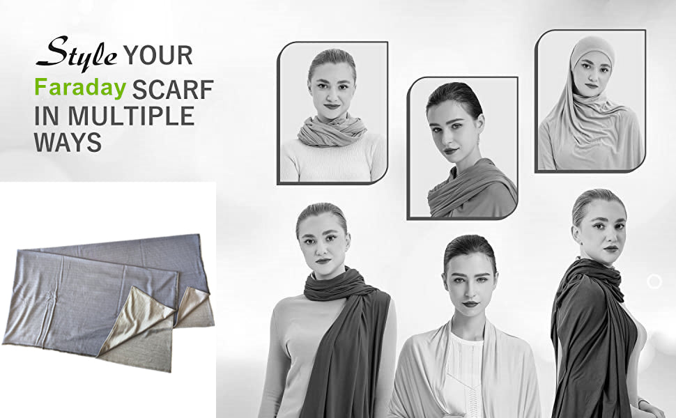 Faraday Protection HeadScarf-High Shielding Efficiency, Bamboo+Silver – Amradield