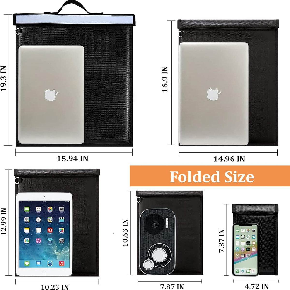 Faraday Bag Fireproof & Water Resistant Bag, Anti-Theft Hacking Pouch ...